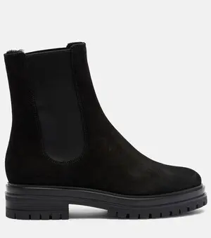 GIANVITO ROSSI Suede Chelsea Boots - Black