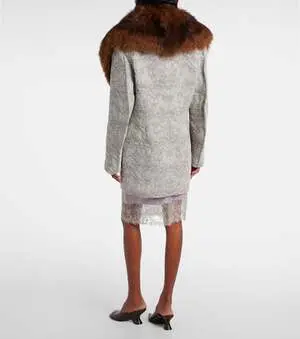 JACQUES WEI Shearling-trimmed Cotton Coat