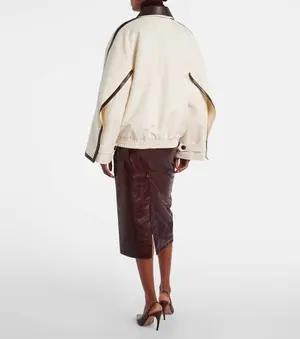 JACQUES WEI Leather-trimmed Cotton Jacket