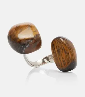 Dries Van Noten Embellished Open Ring - Brown