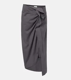 Dries Van Noten Cotton Midi Skirt - Grey