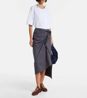 Dries Van Noten Cotton Midi Skirt - Grey