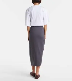 Dries Van Noten Cotton Midi Skirt - Grey