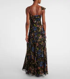 Veronica Beard Madeline Ruffled Floral Silk Maxi Dress