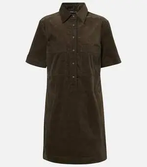 Women's Short Sleeve Corduroy Mini Dress