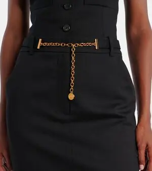 Veronica Beard Belted Wool Pencil Skirt