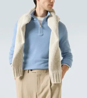 Zegna Cashmere Mockneck Sweater - Blue