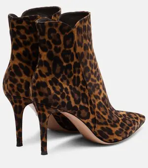 GIANVITO ROSSI Levy 85 Leopard-print Ankle Boots - Brown