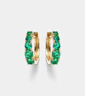 ANITA KO Graduated 18k Huggie Earrings With Emeralds - Gold