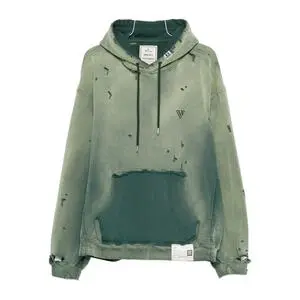 Mihara Yasuhiro Maison Mihara Yasuhiro Distressed Cotton Hoodie - Green
