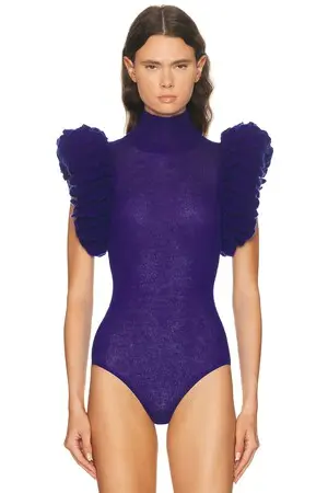 Alaïa Padded Bodysuit - Bleu Indigo
