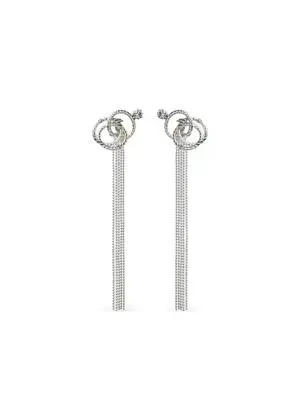 Peserico Crystal-embellished Chain Fringe Earrings - Silver