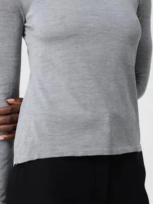 Max Mara Ribbed Mock Neck Long Sleeve Top