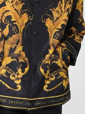 Versace Quilted Jacket With Baroque Print