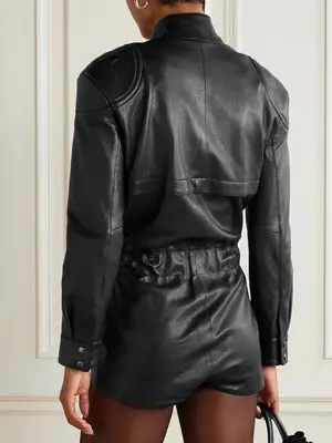 Magda Butrym Belted Leather Playsuit