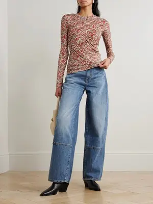 MARANT ETOILE Printed Turtleneck Top
