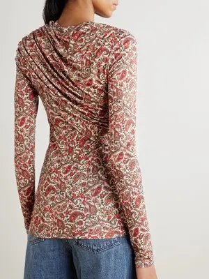 MARANT ETOILE Printed Turtleneck Top