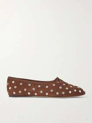 LOEFFLER RANDALL Landon Studded Ballet Flats Dark Brown
