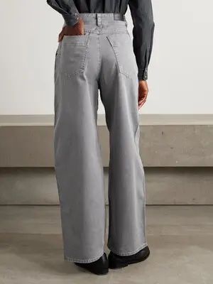 LEMAIRE Organic Cotton-twill Wide-leg Pants - Gray