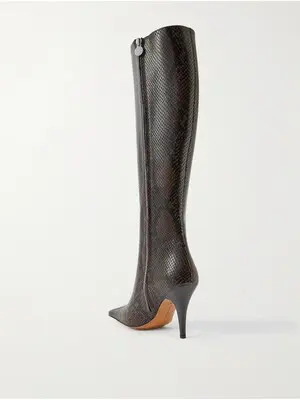 Stella McCartney Vegan Snake-effect Knee High Boots - Animal Print