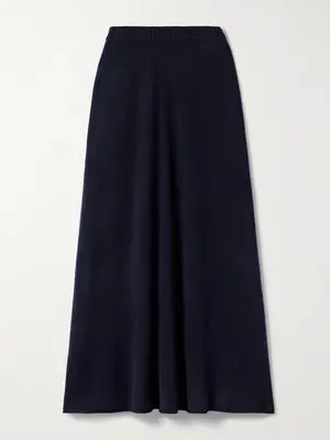 THE ELDER STATESMAN Cashmere Maxi Skirt - Blue