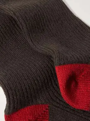 Guest In Residence The Soft Two-tone Ribbed Cashmere Socks