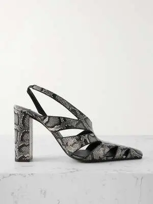 Alaïa Snakeskin Slingback Sandals - Snake Print