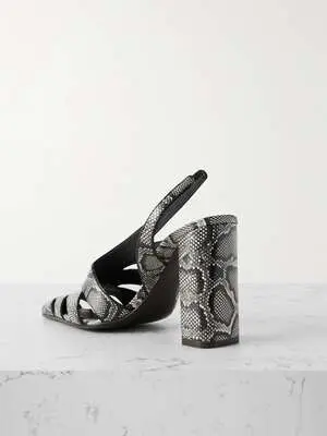 Alaïa Snakeskin Slingback Sandals - Snake Print