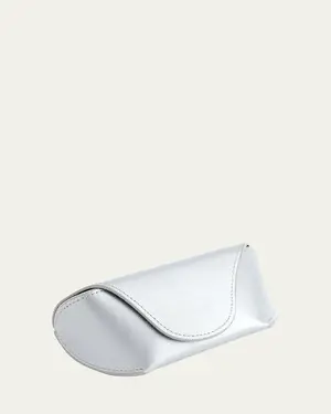 ROYCE NEW YORK Monogrammed Leather Sunglasses Carrying Case, Personalized Silver