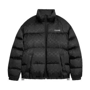 Celine Puffer Jacket In Monogram Jacquard Nylon