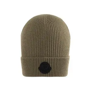 Moncler Ribbed Knit Beanie - Green