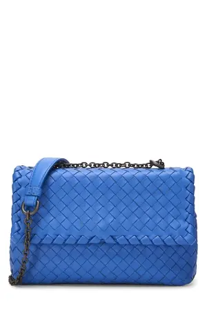 Bottega Veneta Intrecciato Leather Olimpia Shoulder Bag - Blue