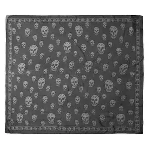 Alexander McQueen Skull Silk Scarf /ivory - Black