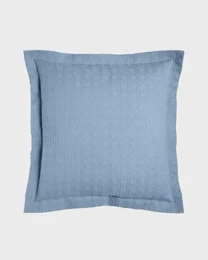 SFERRA Marcus European Cane Matelasse Sham - Blue