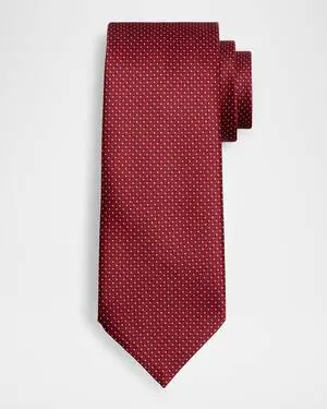 Stefano Ricci Micro-Medallion Silk Tie Red