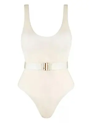 SOFIA ERHAN Belted One Piece Swimsuit - White