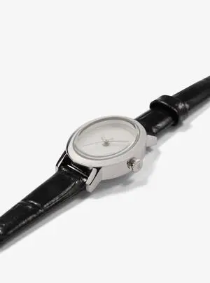 Michael Kors Limited-edition Petite Maude Silver-tone And Crocodile Embossed Leather Watch - Black