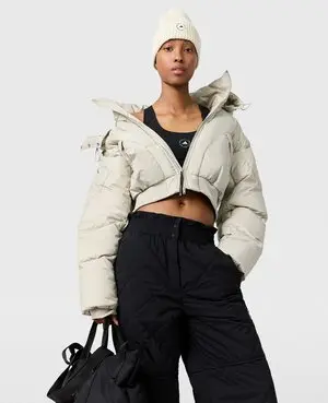 Stella McCartney Truenature Cropped Padded Jacket - Gray