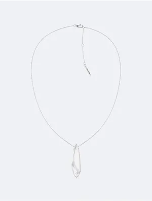 Calvin Klein Sculptural Contour Vertical Pendant Necklace - Silver