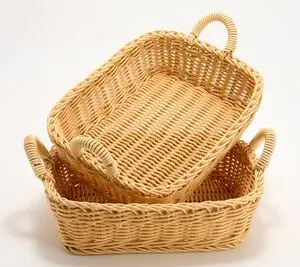 LOCKNLOCK S/2 Dishwasher Safe Rectangle Baskets W/handles - One-color