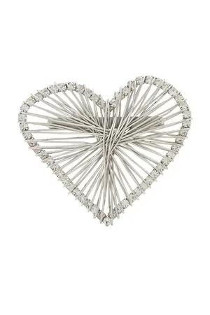 Isabel Marant Eden Heart Brooch - Transparent & Silver