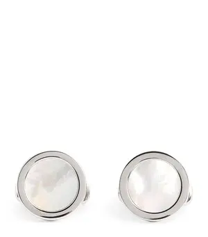 Giorgio Armani Sterling Silver And Mother-of-pearl Cufflinks - White