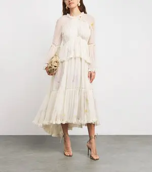 Zimmermann Memento Peplum Flutter Midi Dress