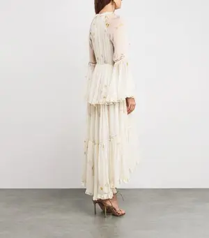 Zimmermann Memento Peplum Flutter Midi Dress