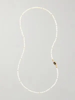 Valentino Garavani Tone, Enamel, And Pearl Necklace - Gold