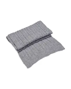 Aqua Cable Knit Scarf - Grey