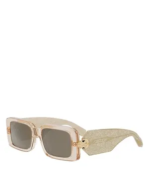 BVLGARI Serpenti Forever Rectangle Sunglasses - Gold/brown