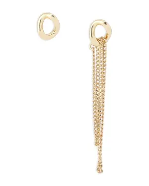 ALLSAINTS Chain Fringe Asymmetrical Earrings - Gold