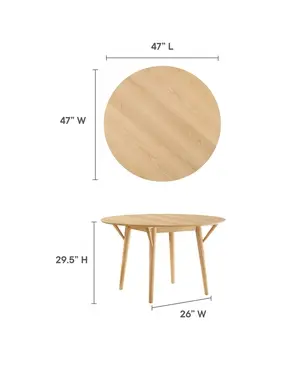 MODWAY Gallant 47 Round Dining Table