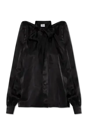 Vetements Shoulder Pad Shirt With Bow Detail